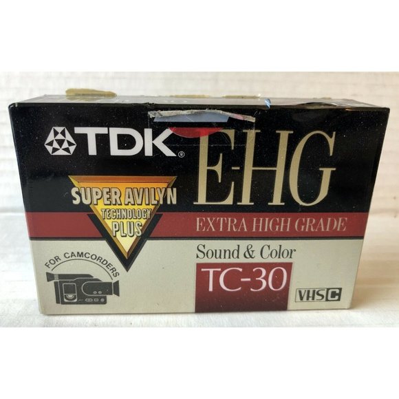 TDK | Media | Tdk Ehg Tc3 Extra High Grade Vhsc Camcorder Tape Sealed ...